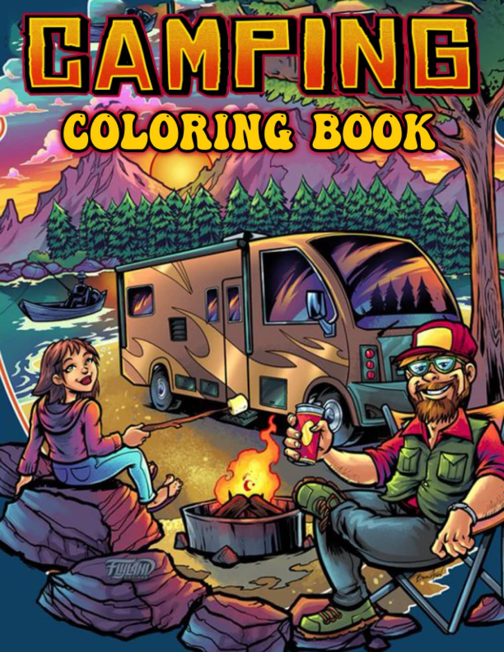 Camping Coloring Book For Campers: A Wonderful Illustration & Great ...