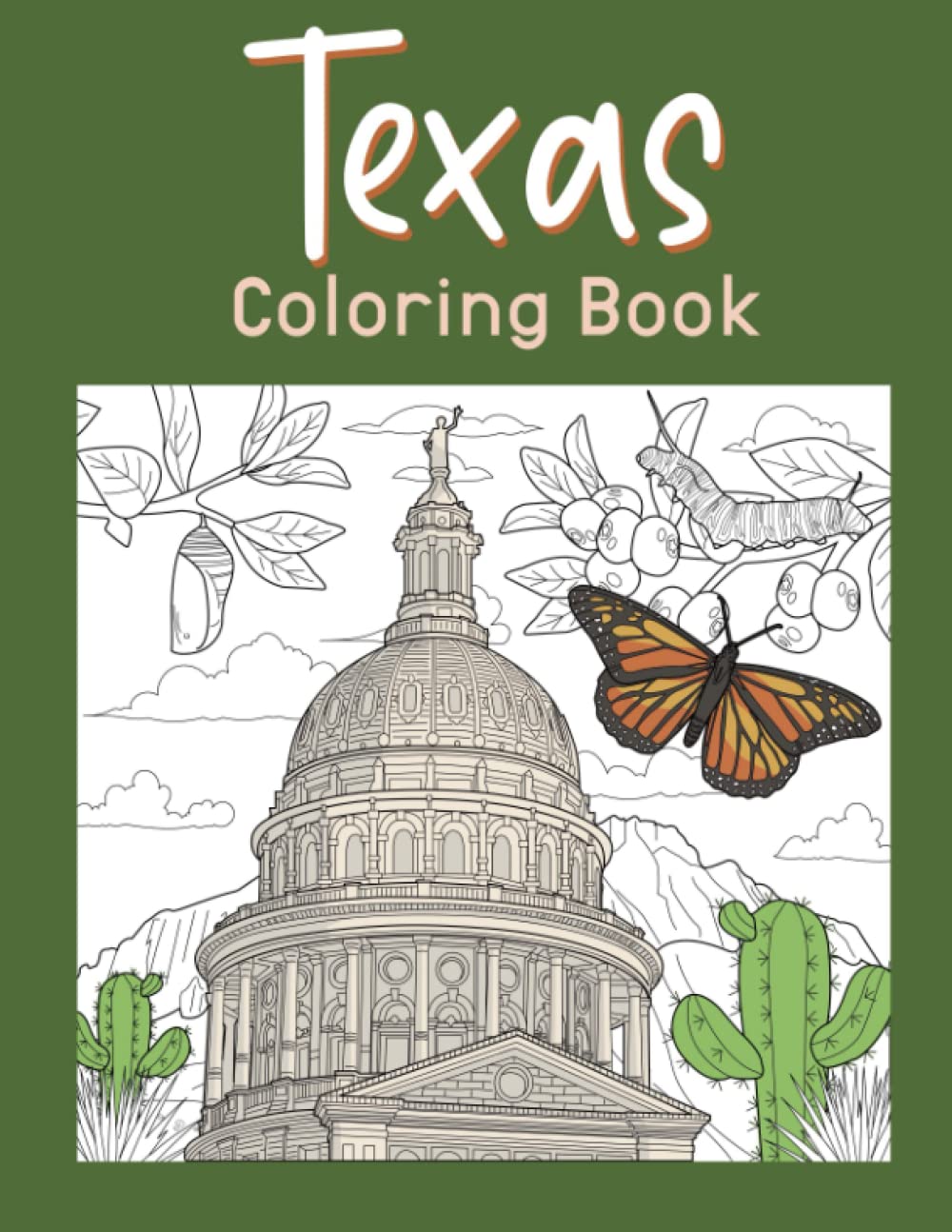 Texas Coloring Book: Adult Coloring Pages, Painting on USA States ...