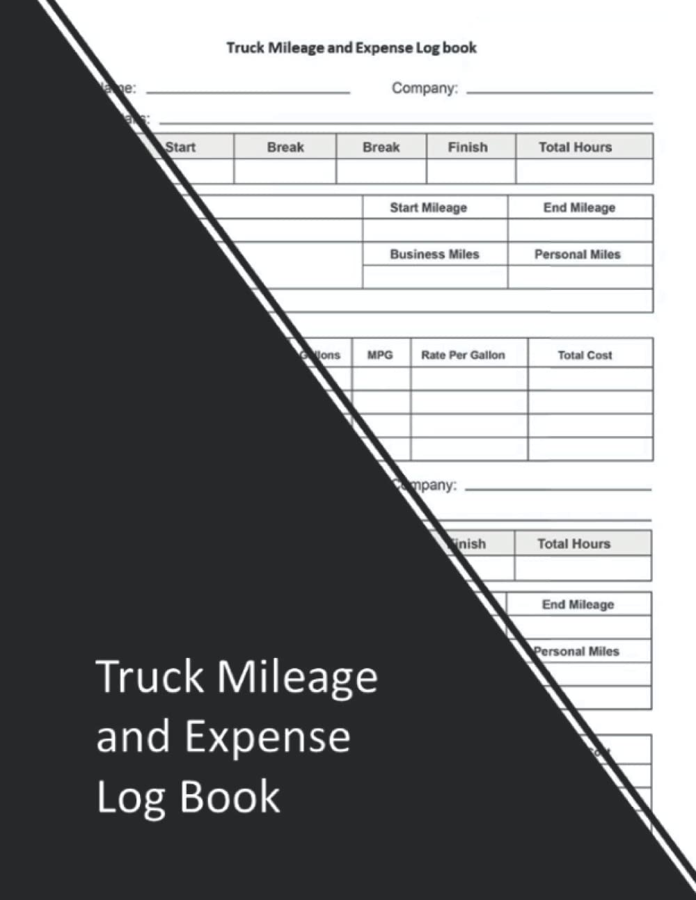 Truck Mileage And Expense Logbook Truckers Log Book With Fuel Tracker