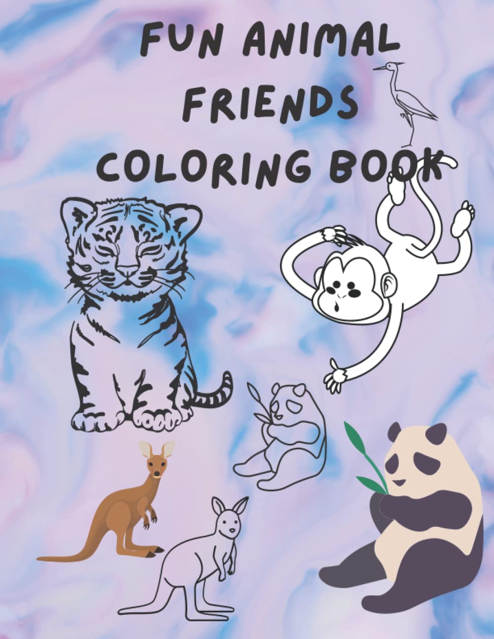 FUN ANIMAL FRIENDS COLORING BOOK: Color Monkeys, Elephants, Giraffes ...