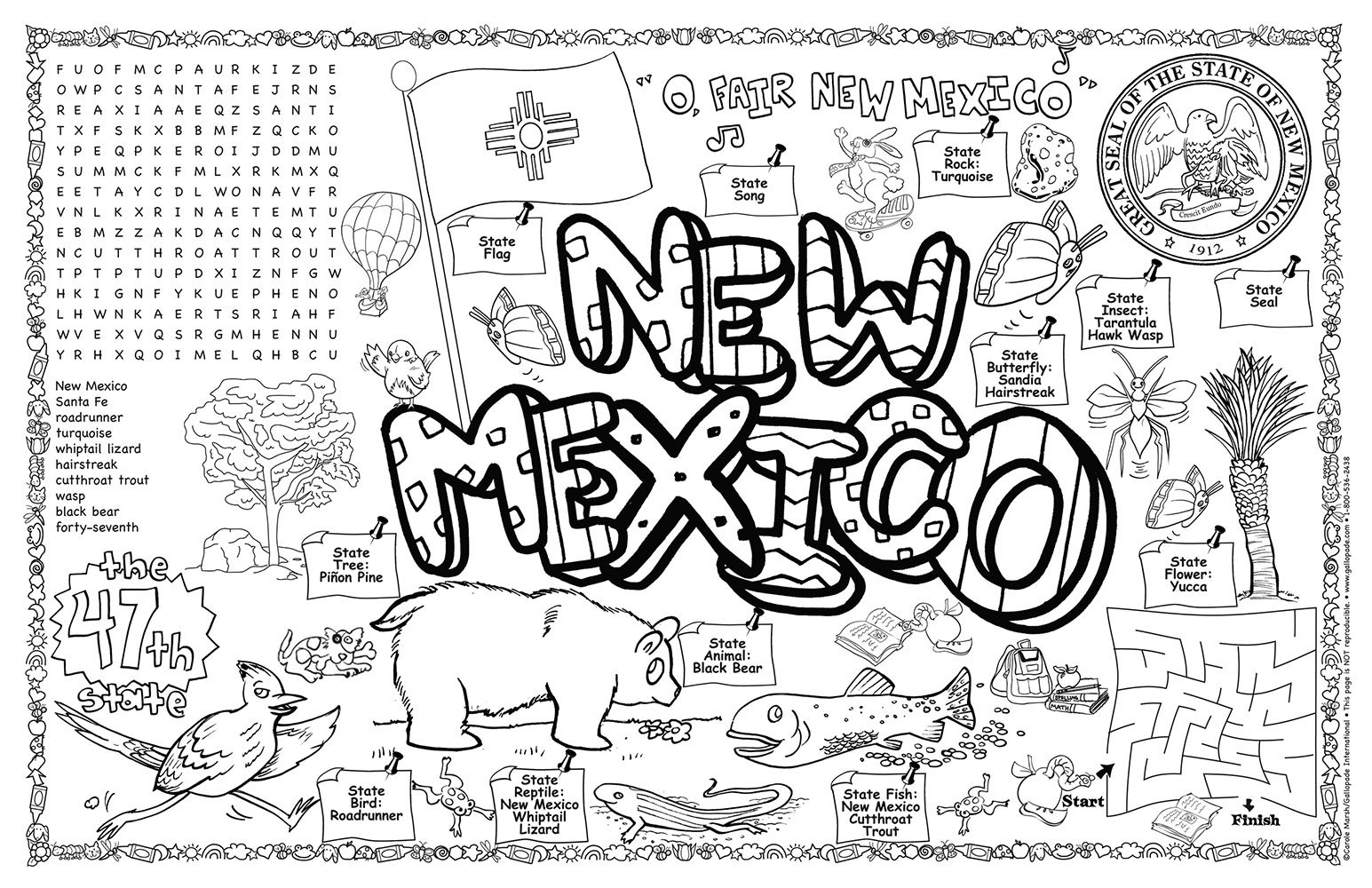New Mexico Symbols & Facts Funsheet - Pack of 30 by International ...