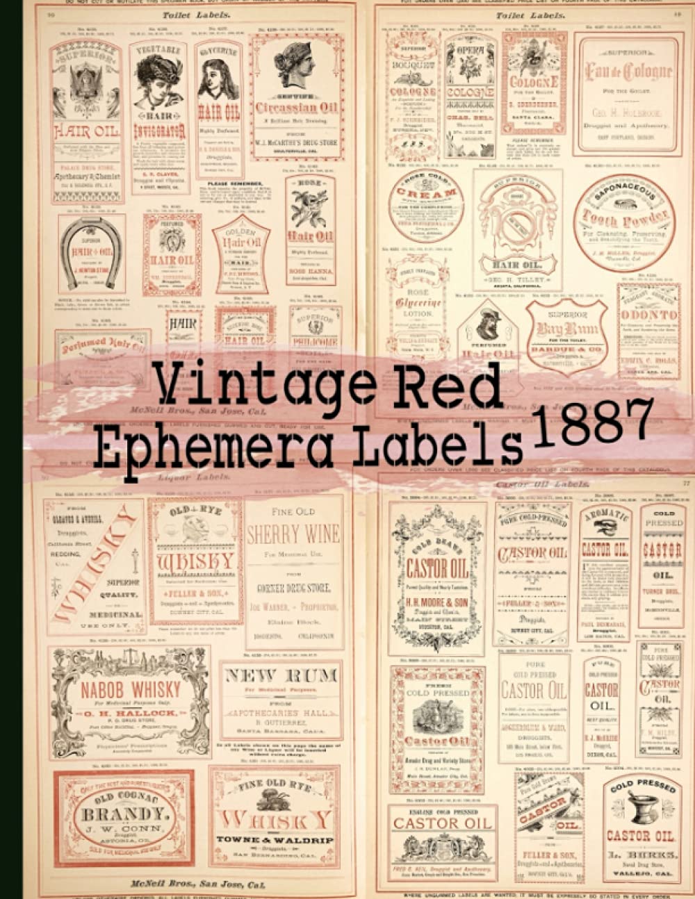 Vintage Red Ephemera Labels 1887: Vintage Labels Ephemera Series by C ...