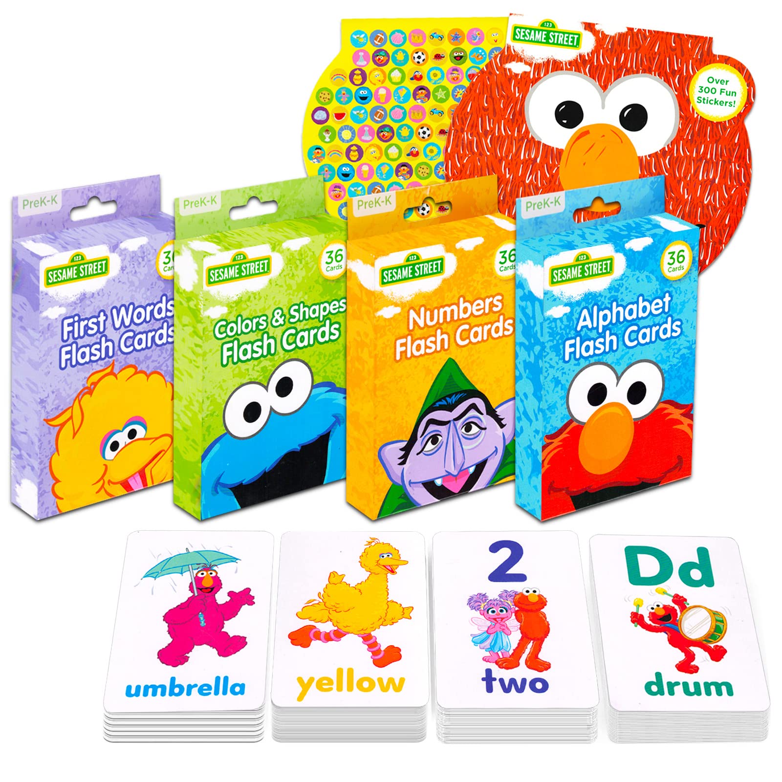 Sesame Street Flash Card Set for Toddlers - Bundle with 4 Decks of ...