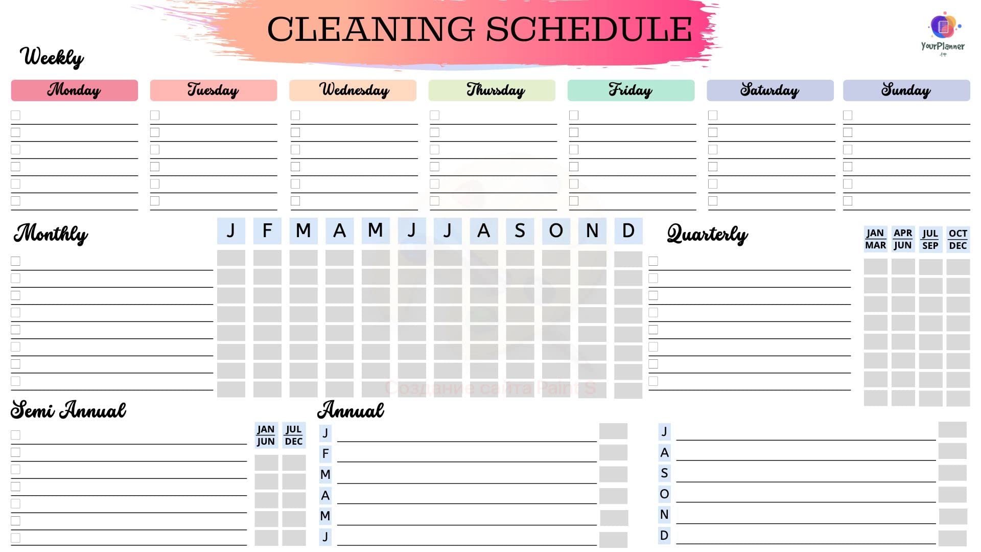 Cleaning Schedule Printable, Deep Cleaning Checklist, Clean Home ...