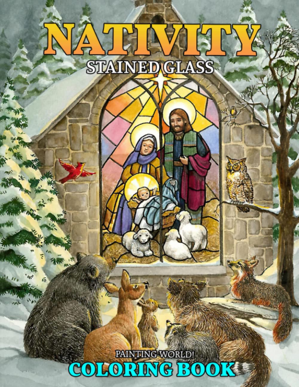 Nativity Stained Glass Coloring Pages
