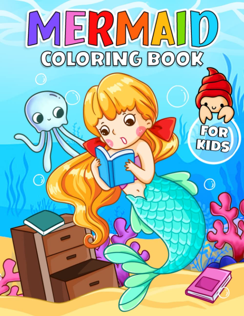 Mermaid Coloring Book For Kids: Fun And Easy Coloring Pages in Cute ...