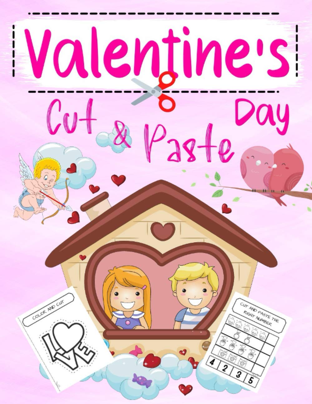Valentine's Day Cut and Paste: Scissor Skills Preschool Workbook for ...