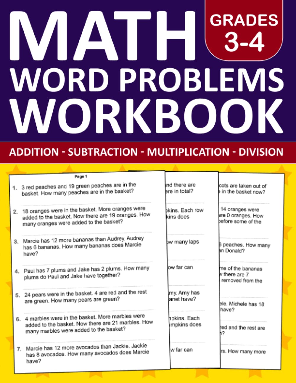 Math Word Problems Workbook For Grades 3 4 Addition Subtraction