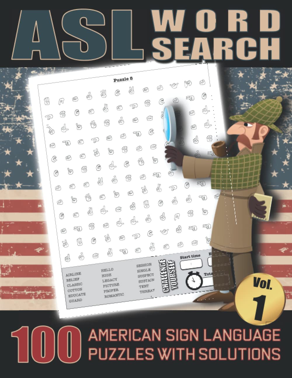 ASL Word Search - 100 American Sign Language Puzzles With Solutions Vol ...