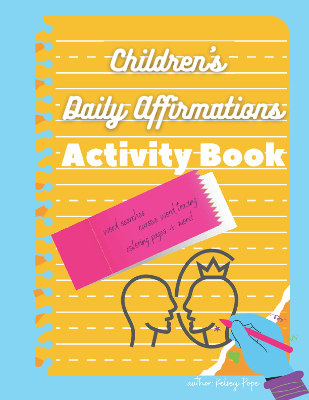 Children's Daily Affirmations Activity Book: Word Searches, Cursive ...