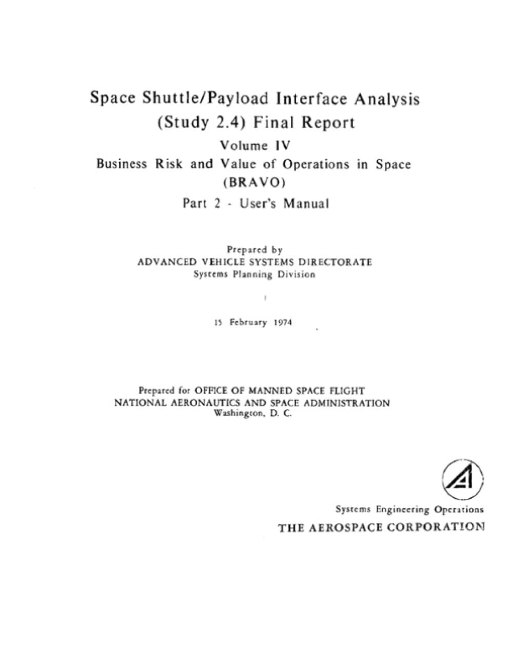 Space Shuttle/Payload Interface Analysis (Study 2.4) Final Report ...