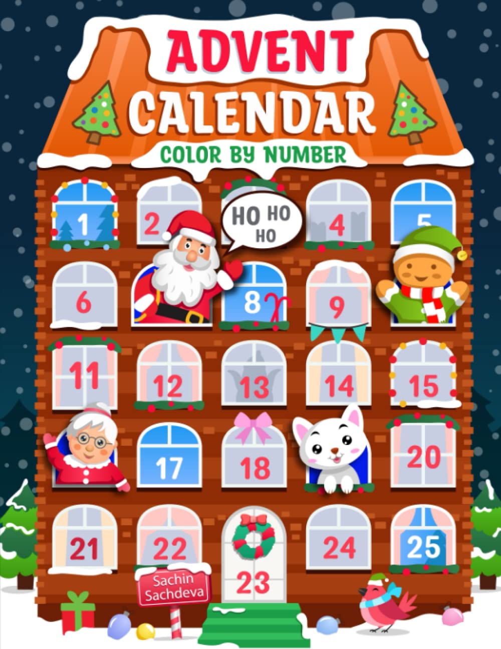 Advent Calendar Color by Number: 25 Numbered Christmas Coloring pages ...
