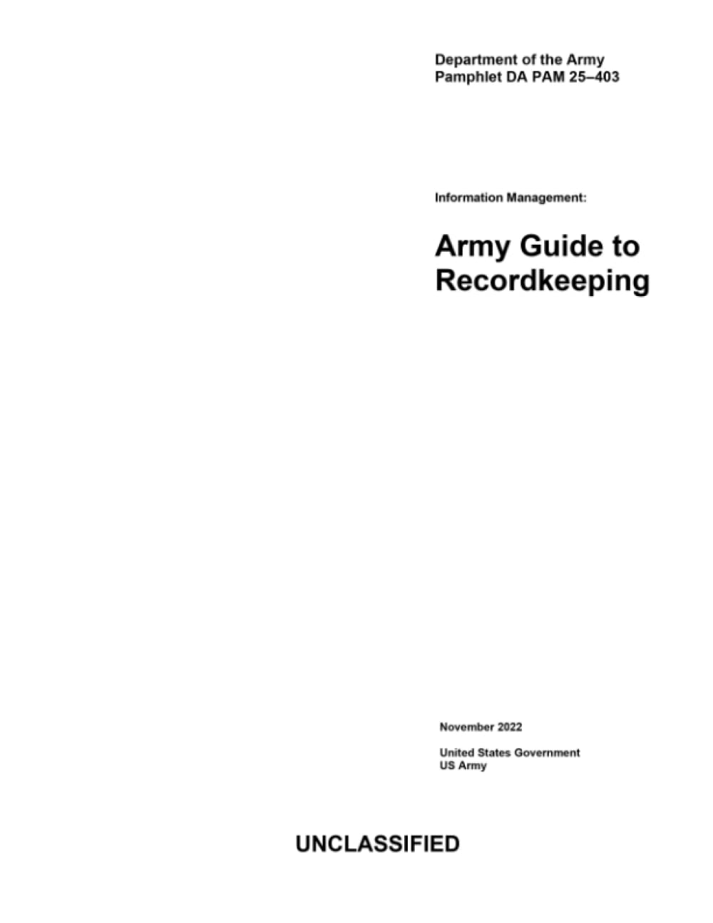 Department of the Army Pamphlet DA PAM 25-403 Information Management ...