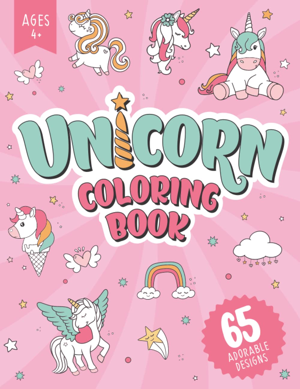 Unicorn Coloring Book: Jumbo Coloring Book for Kids, Fun for Girls ...