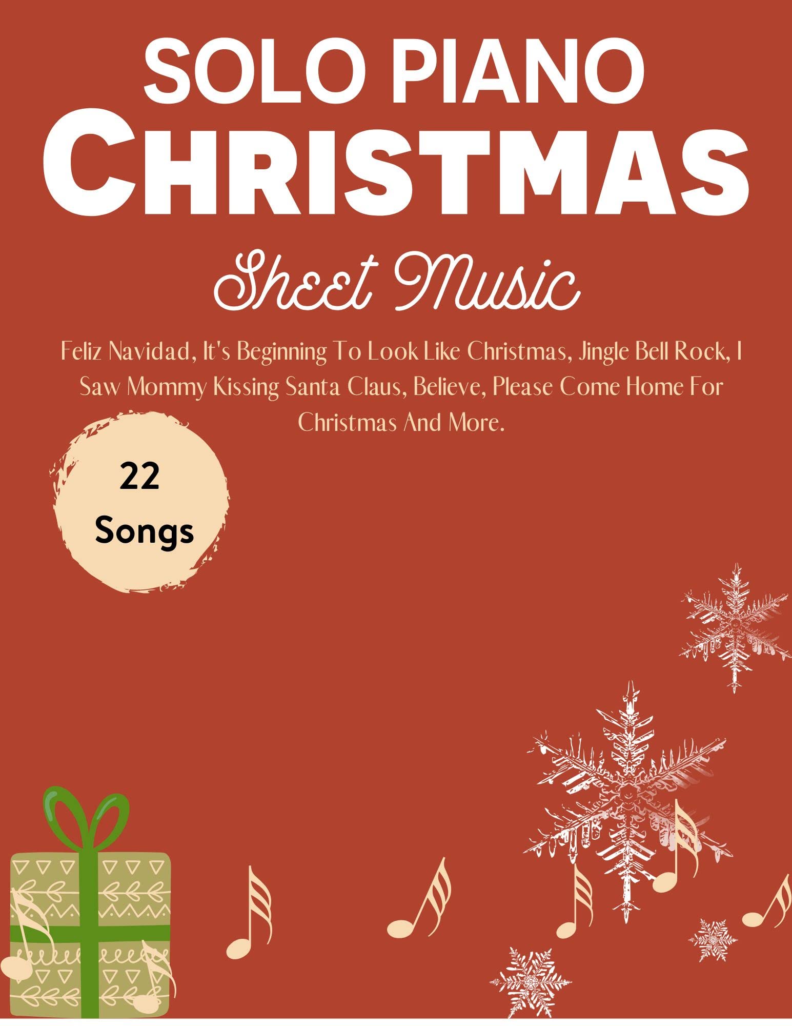 Solo Piano Christmas Sheet Music: 22 Songs For The Festive Season by ...