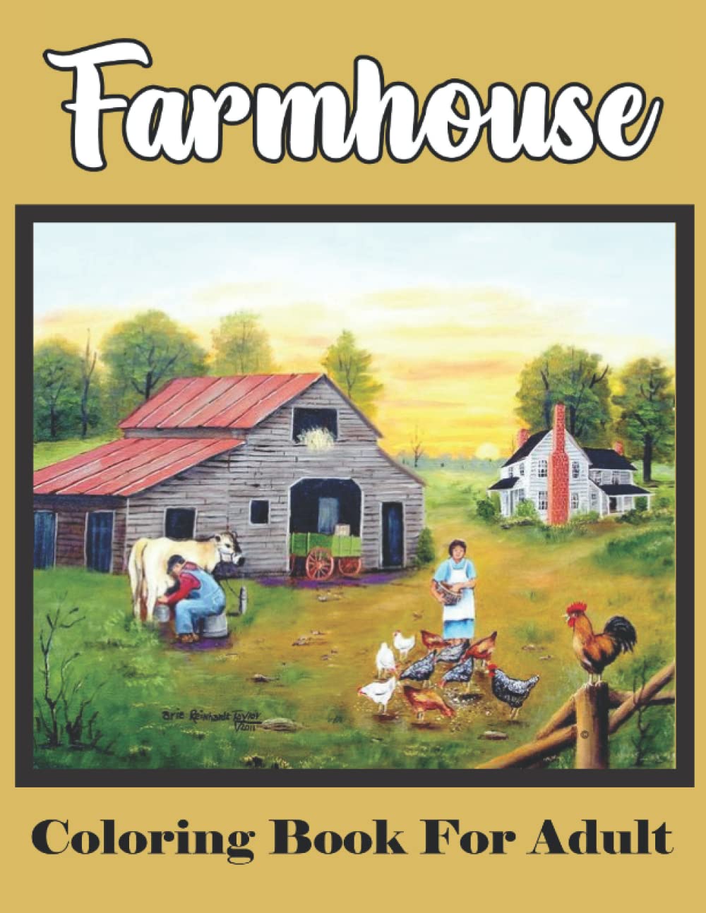 Farmhouse Coloring Book: Country Farm Scenes with Rustic Barns, New ...