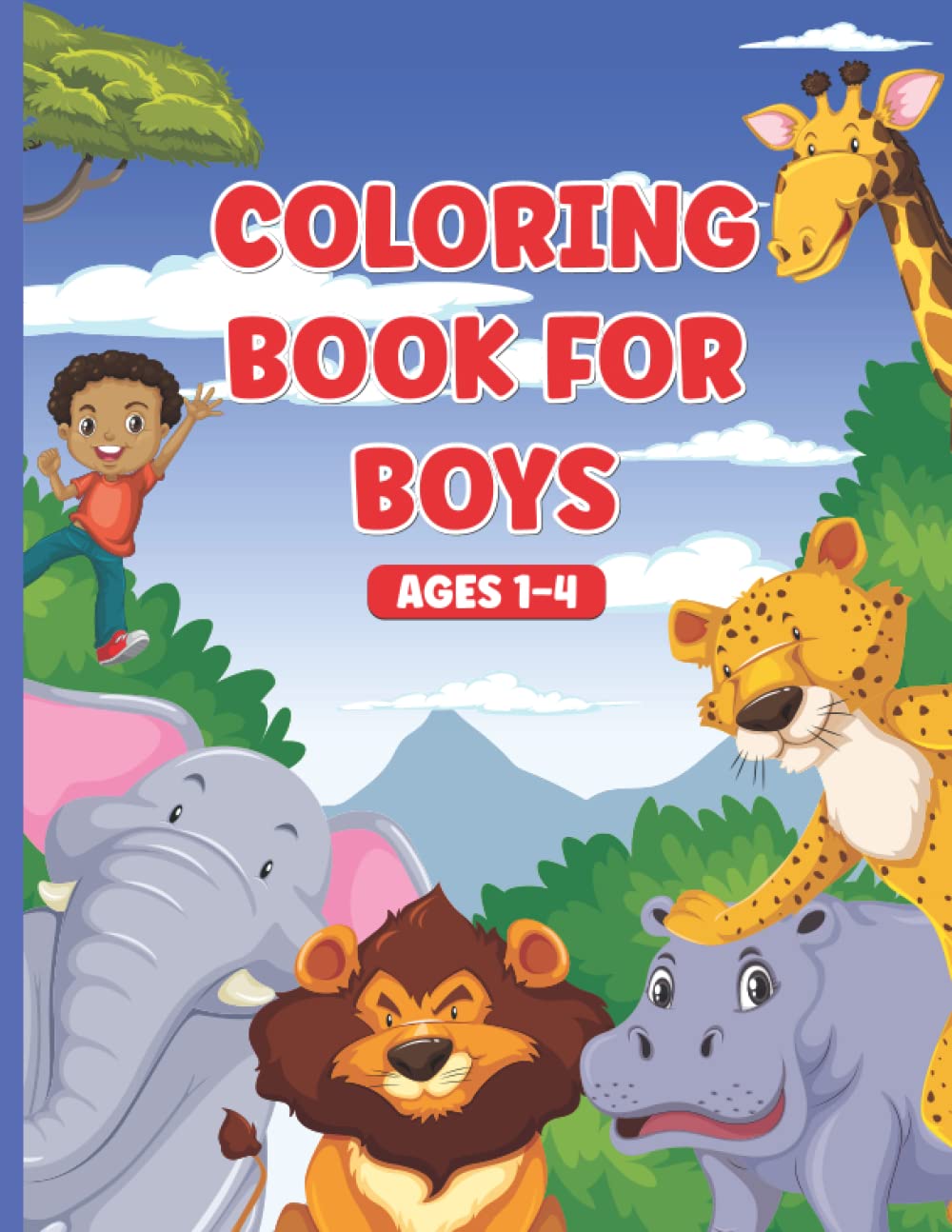 Fun Animal Coloring Book for African American Boys ages 1-4 | Simple ...