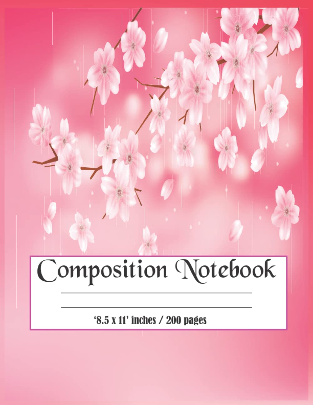 Composition Notebook: cherry blossom composition notebook for cherry ...