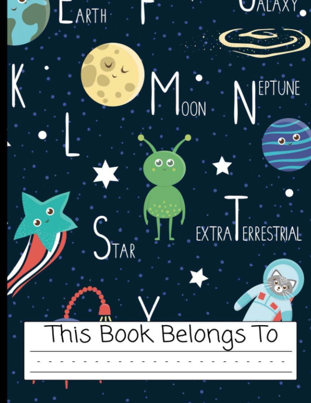 Outer Space Alphabet Primary Story Journal: Composition Dotted Midline ...