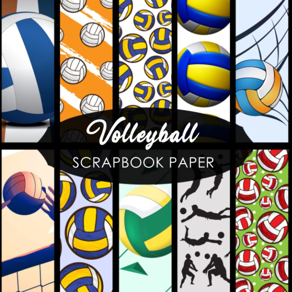 Volleyball Scrapbook Paper: 20 Double Sided Sheets 8.5 x 8.5 for ...