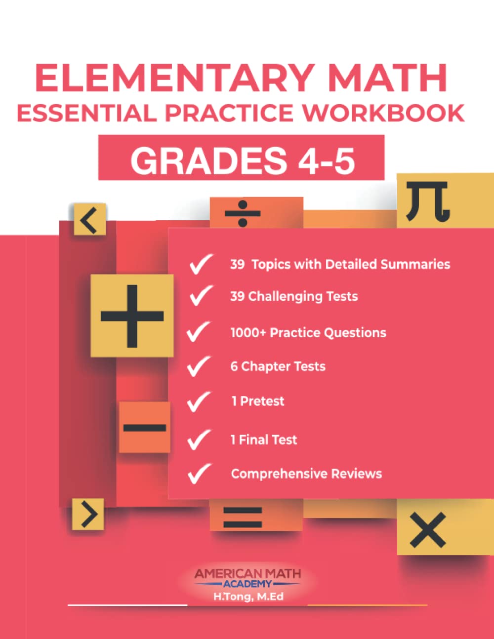 ELEMENTARY MATH ESSENTIAL PRACTICE WORKBOOK: GRADES 4-5 by American ...