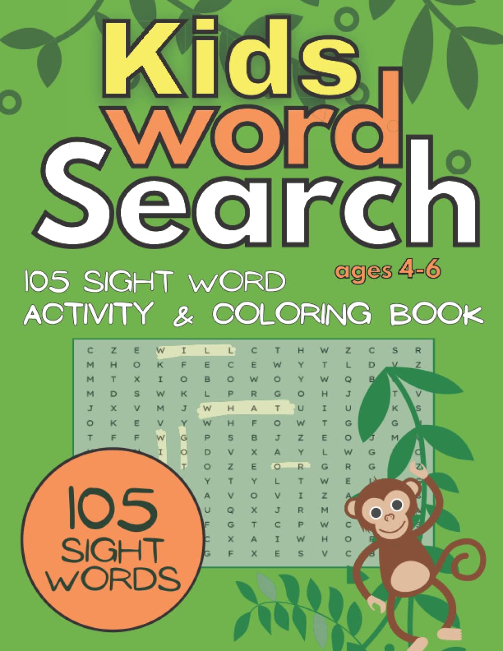 Kids Word Search Ages 4-6: 105 sight word activity and coloring book by ...