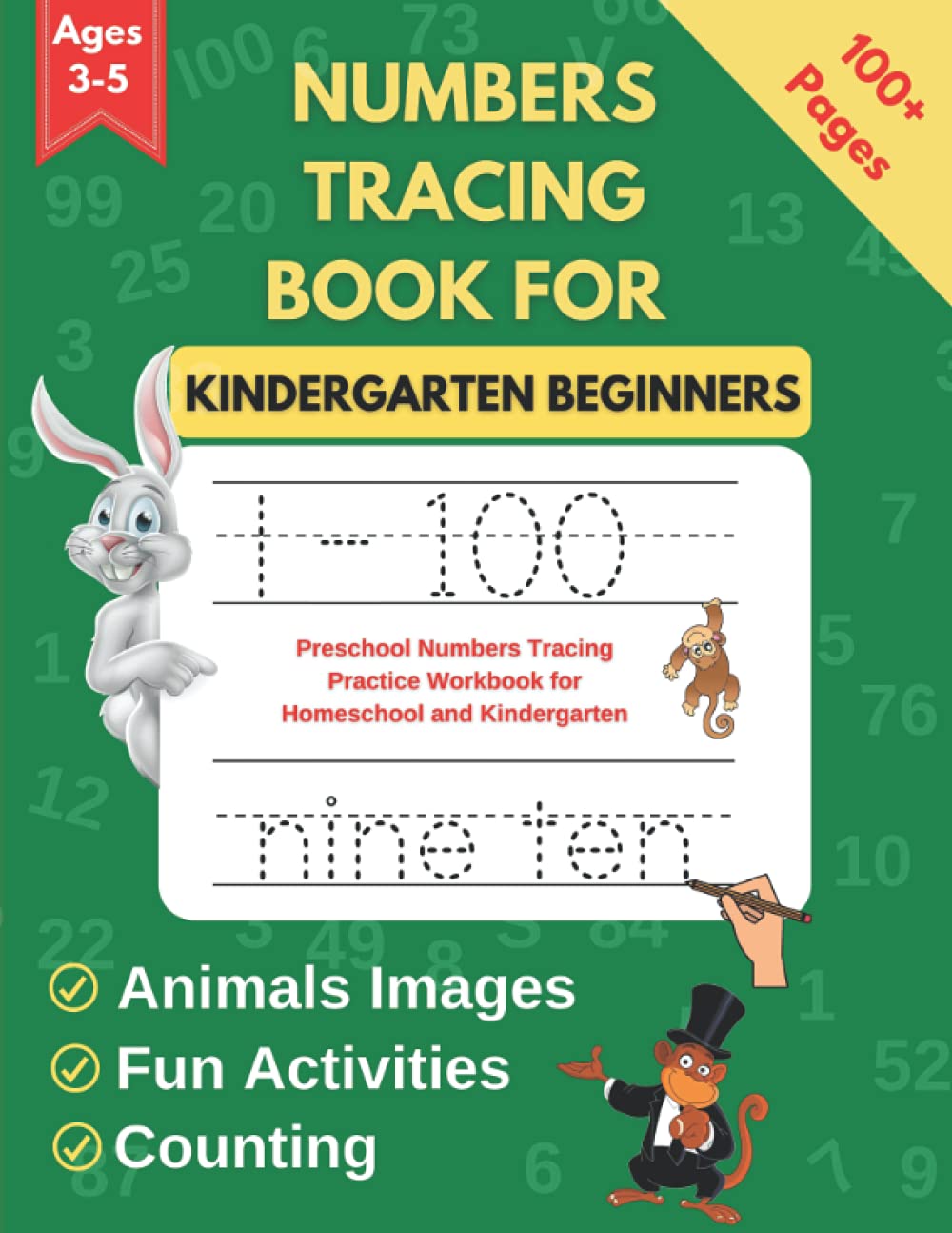 Numbers Tracing Book for Kindergarten Beginners: Preschool Numbers ...