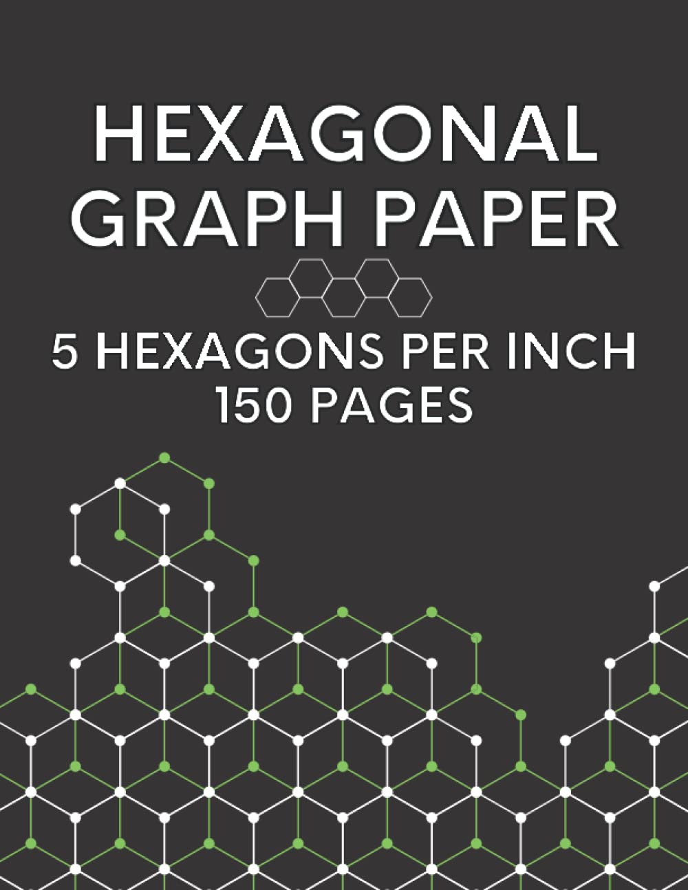 Hexagonal Graph Paper | 5 HEX per inch | Large size 8.5 x 11 inches ...