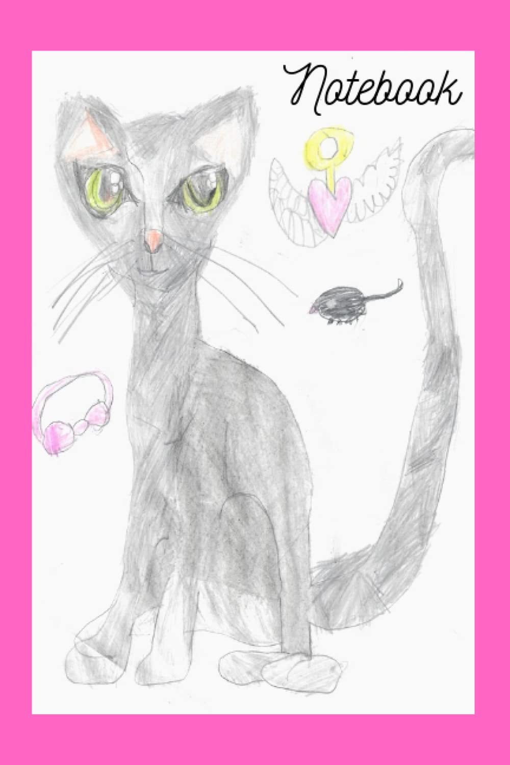 Notebook: Pink Colorful Kitten Tabby Cat lined pages notebook by C Rose ...