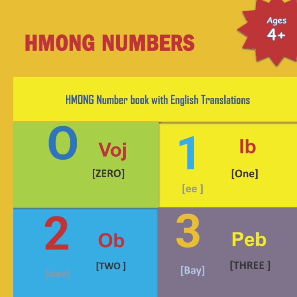HMONG NUMBERS: HMONG Number book with English Translations by Mamma ...
