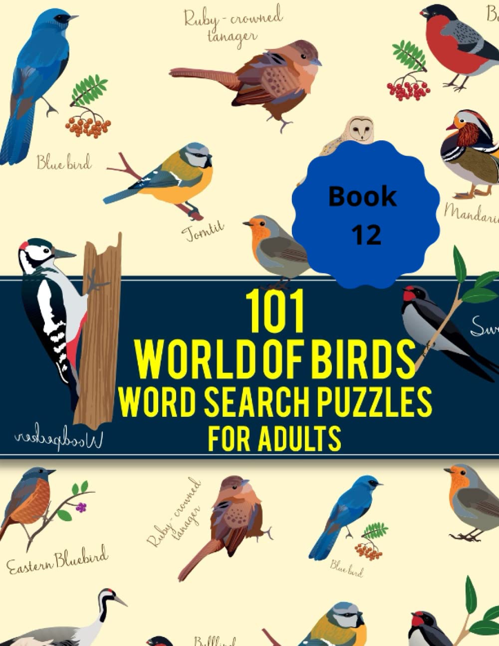 101 world of birds Word Search puzzles for Adults: Book 12 large print ...
