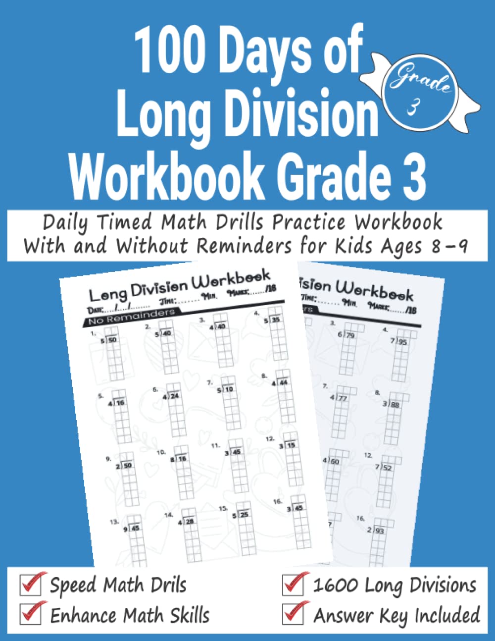 100 Days of Long Division Workbook Grade 3: Daily Timed Math Drills ...