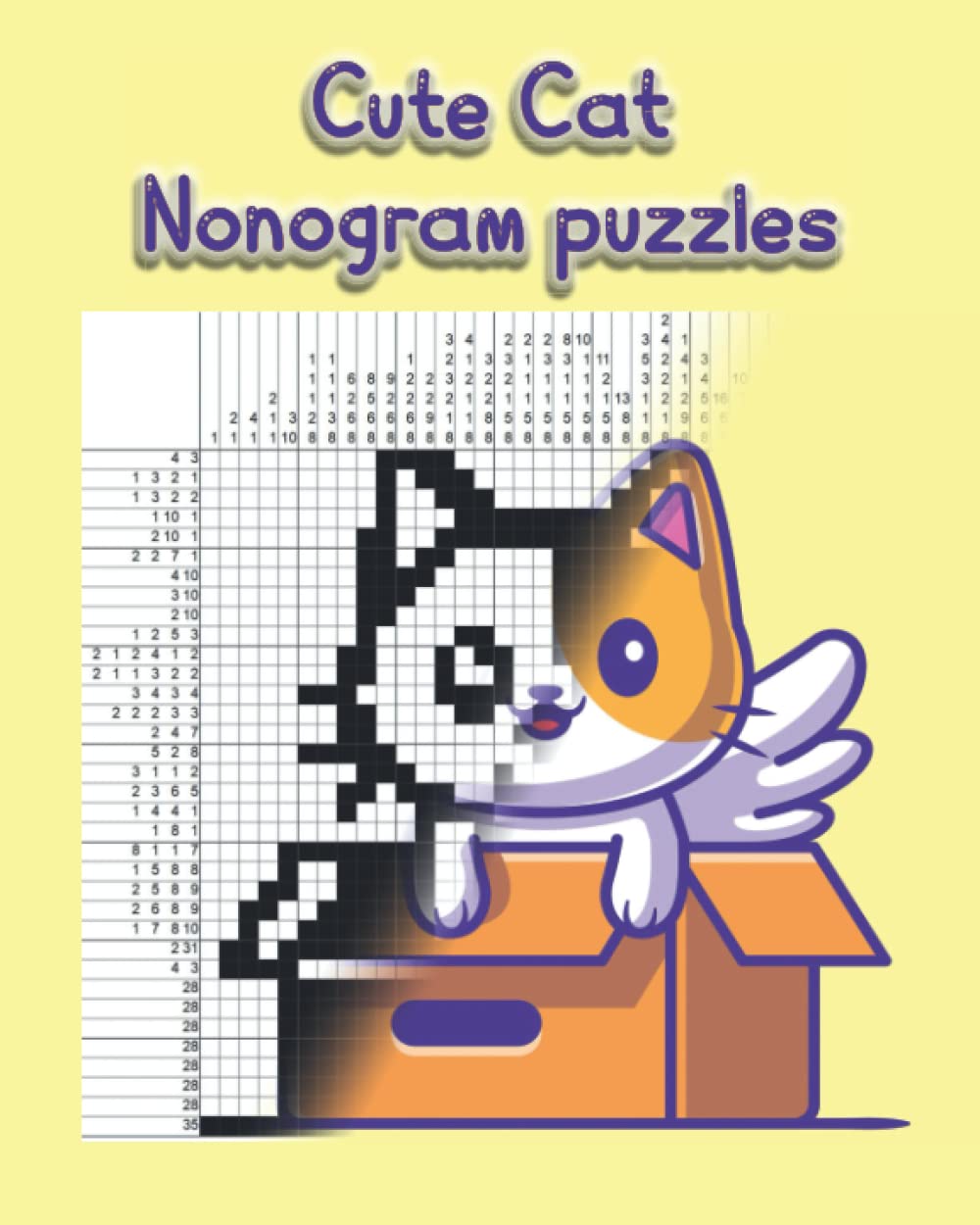 Cute Cat Nonogram puzzles: 20 mid-level cute nonograms for cat lovers ...