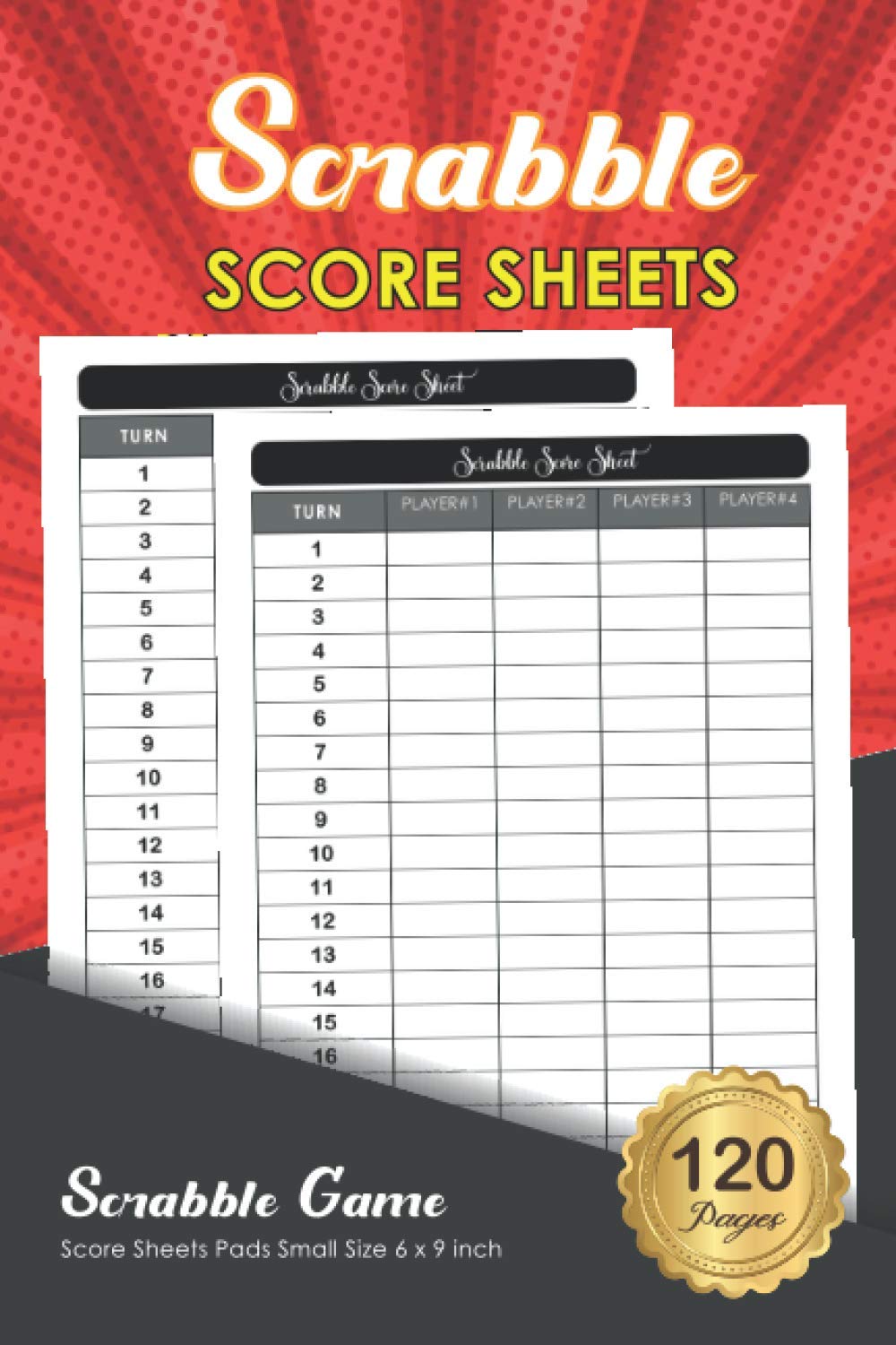 Scrabble Score Sheets: 120 Pages Small Size 6 x 9 inch | Game Record ...