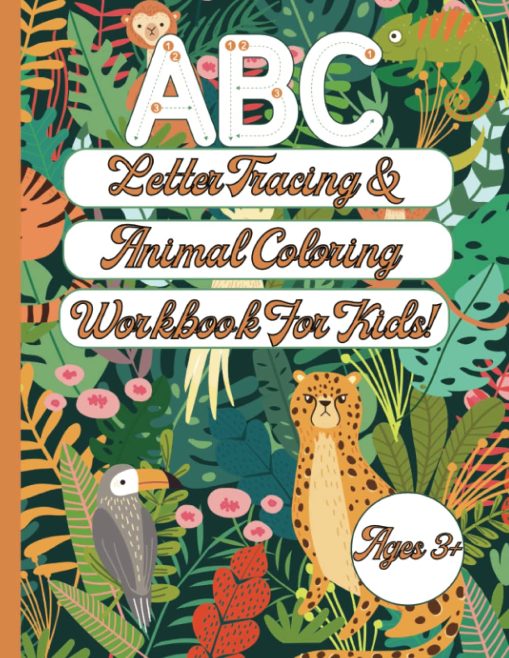 ABC Letter Tracing and Animal Coloring Workbook For Kids: Cute ABC ...