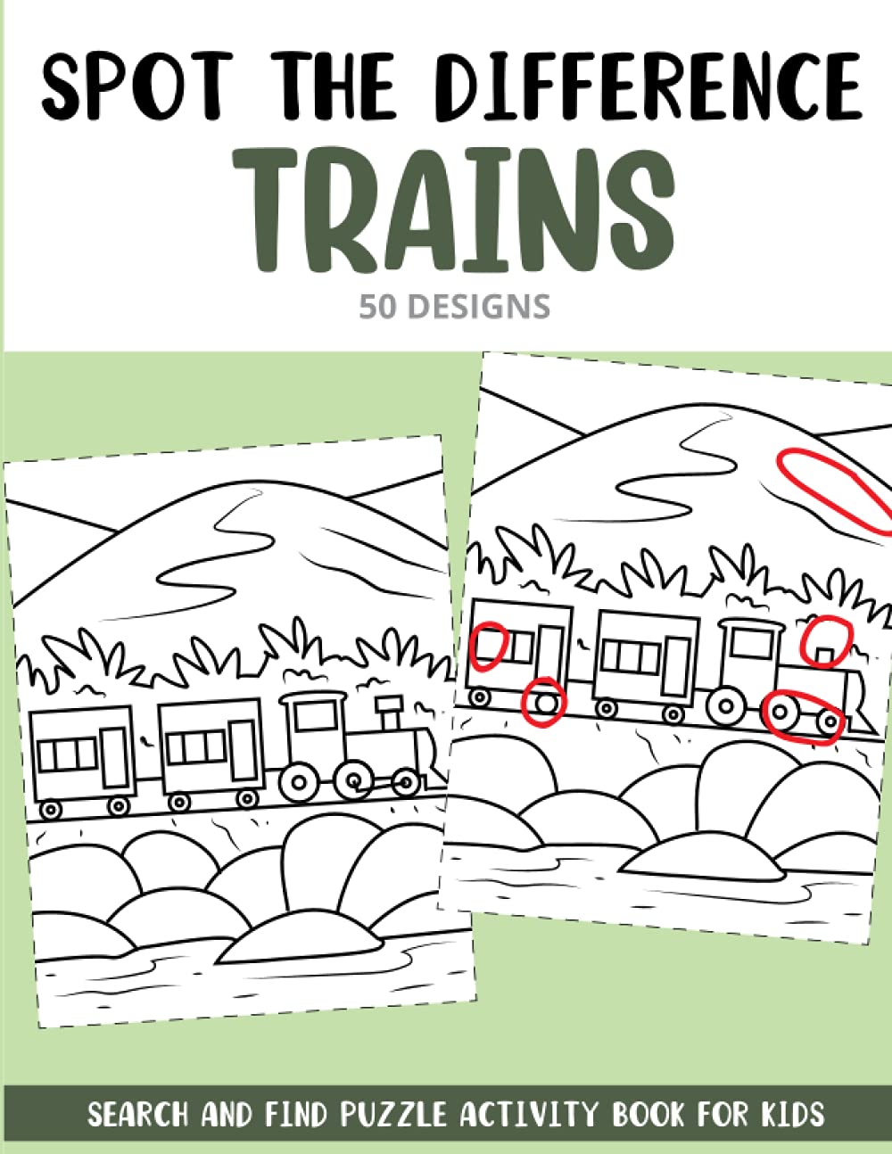 Spot the Difference Trains: Search and Find Puzzle Activity Book for ...