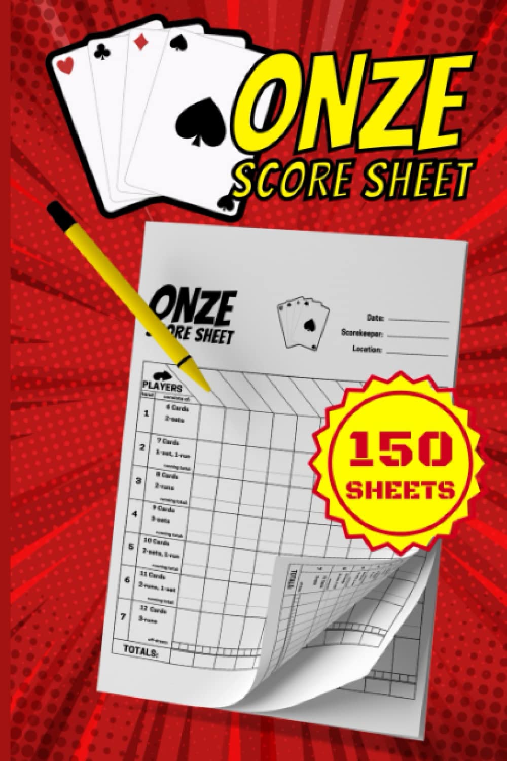 Onze Score Sheets: 150 Score Pads for Scorekeeping For Onze Game | Onze ...