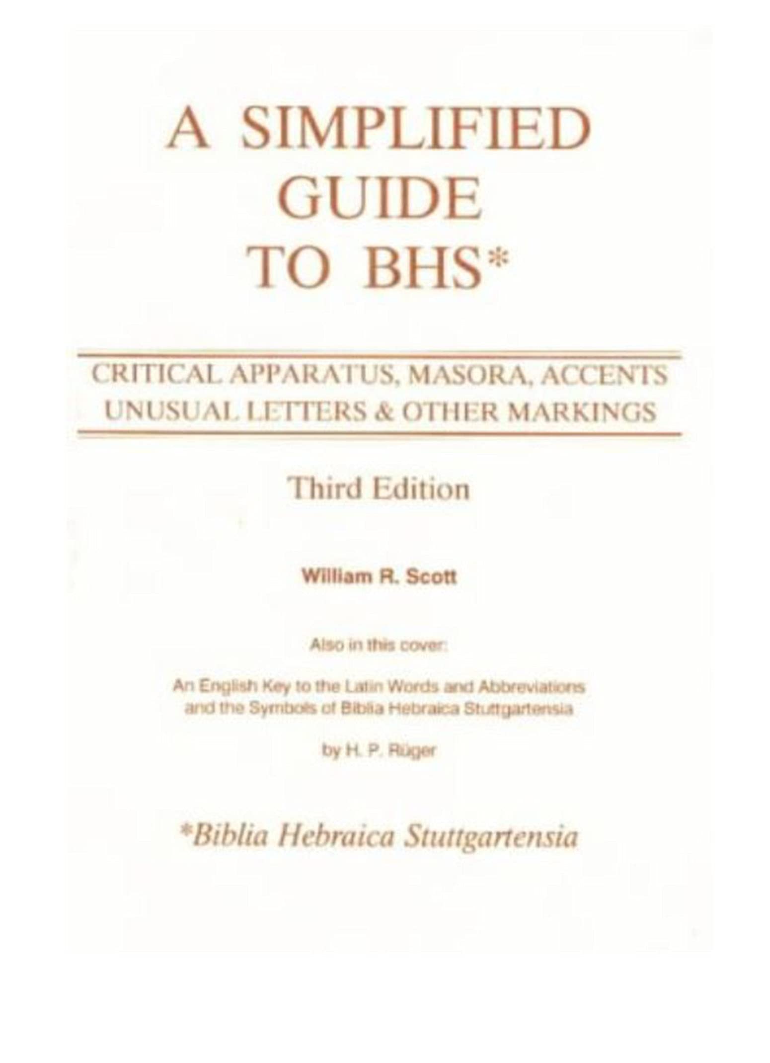 A Simplified Guide to Bhs Critical Apparatus Masora Accents Unusual ...