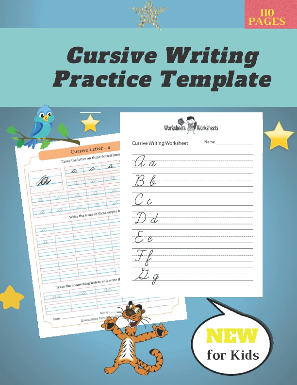 Cursive Writing Practice Template: 3-in-1 Writing Practice Book to ...