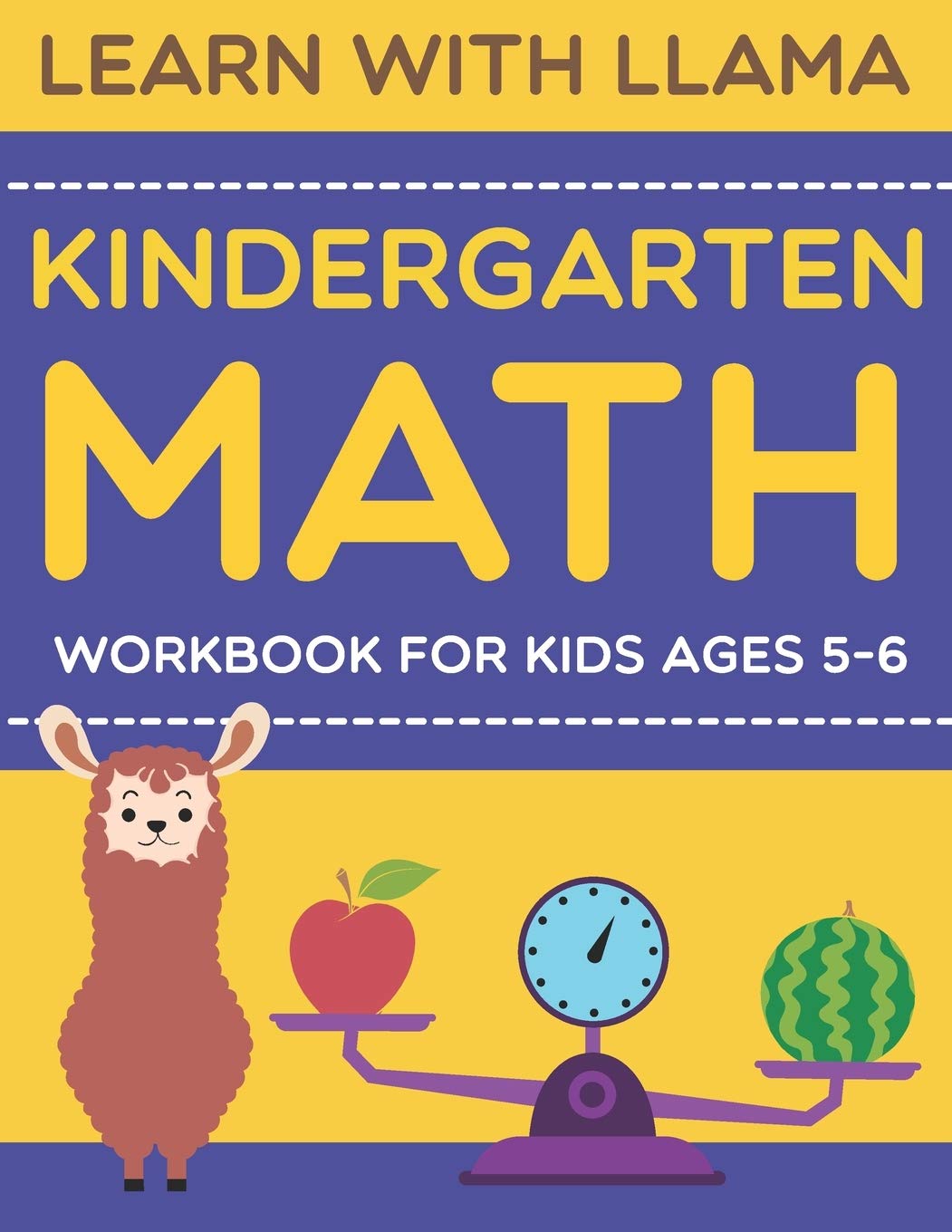 learn with llama kindergarten math workbook for kids ages 5-6 by Little ...