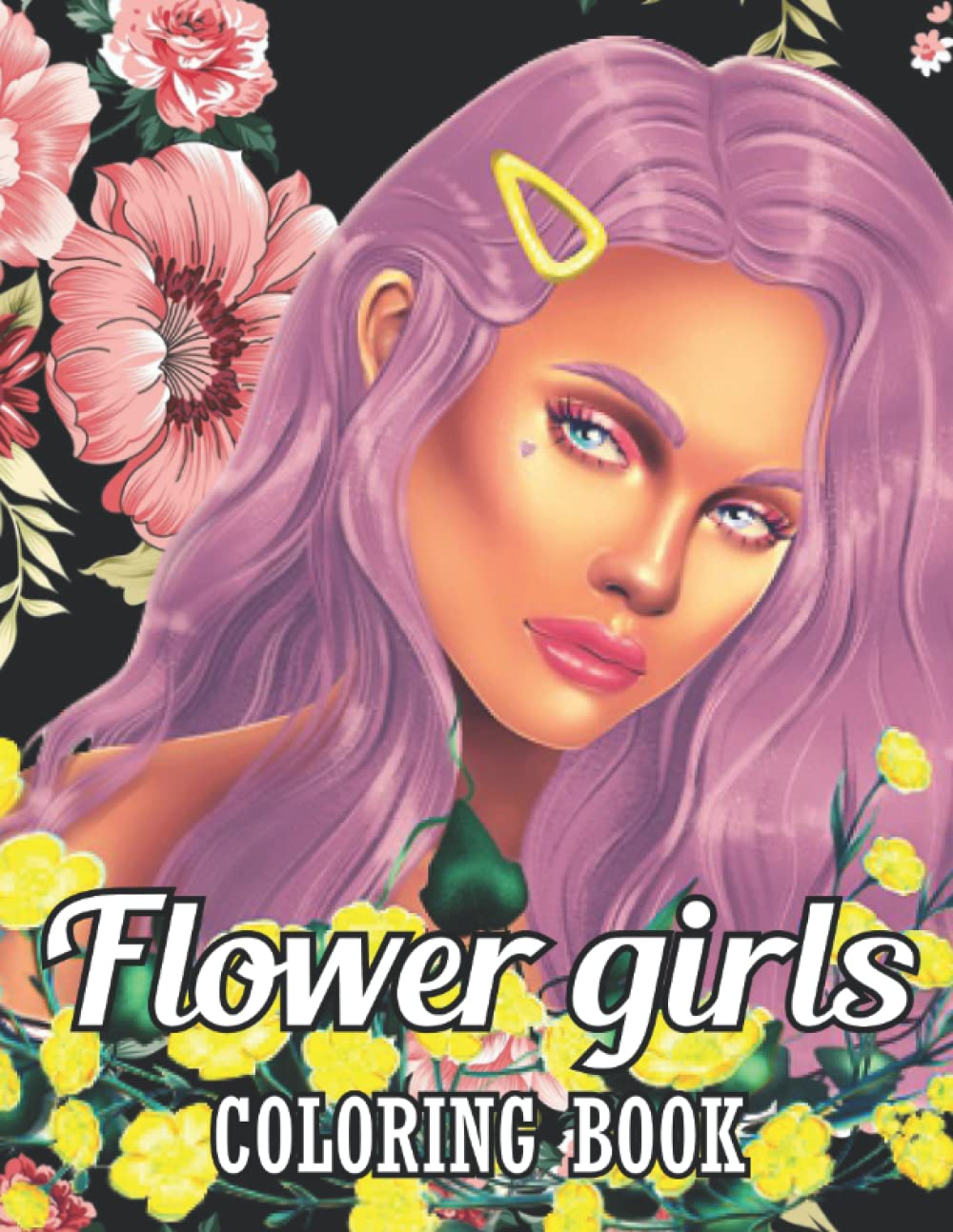 Flower Girls Coloring Book: 50 Flower Girls Coloring Book For Adults ...