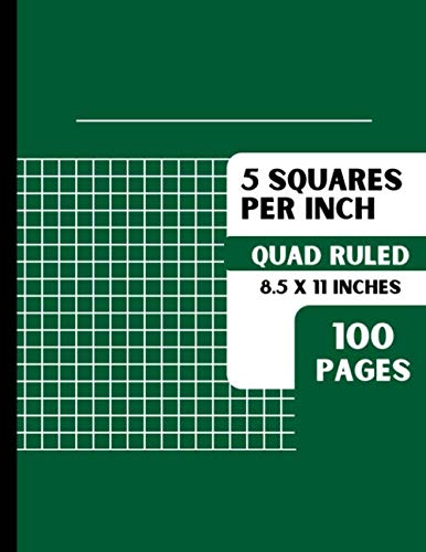 5 Squares Per Inch: Graph Paper 5x5 Graph Ruled Composition Notebook ...