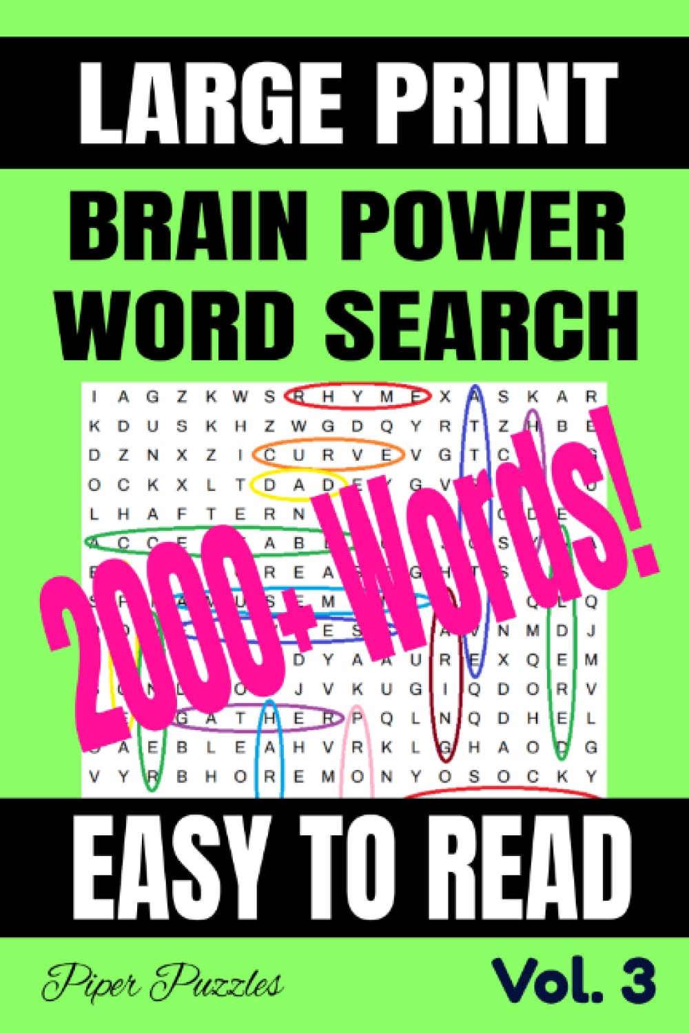 PUZZLE BOOK: BRAIN POWER WORD SEARCH - VOLUME 3 - LARGE PRINT, 2000 ...