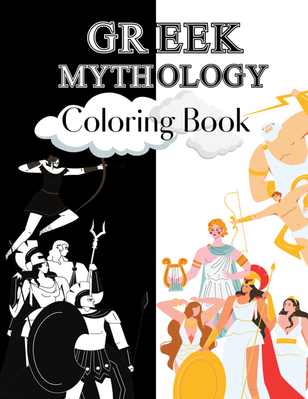 Greek Mythology Coloring Book: Colouring Pages For Kids And Adults: For ...