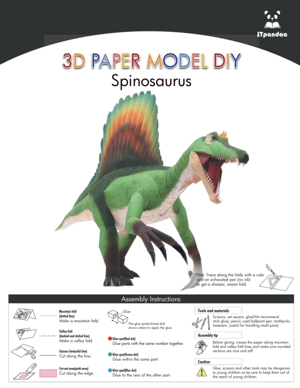 ITpandaa 3D Paper Model DIY | Spinosaurus | Papercraft for Adults and ...