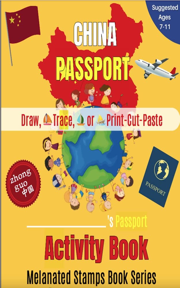 China Passport Activity Book: Draw, Trace, or Print-Cut-Paste ...