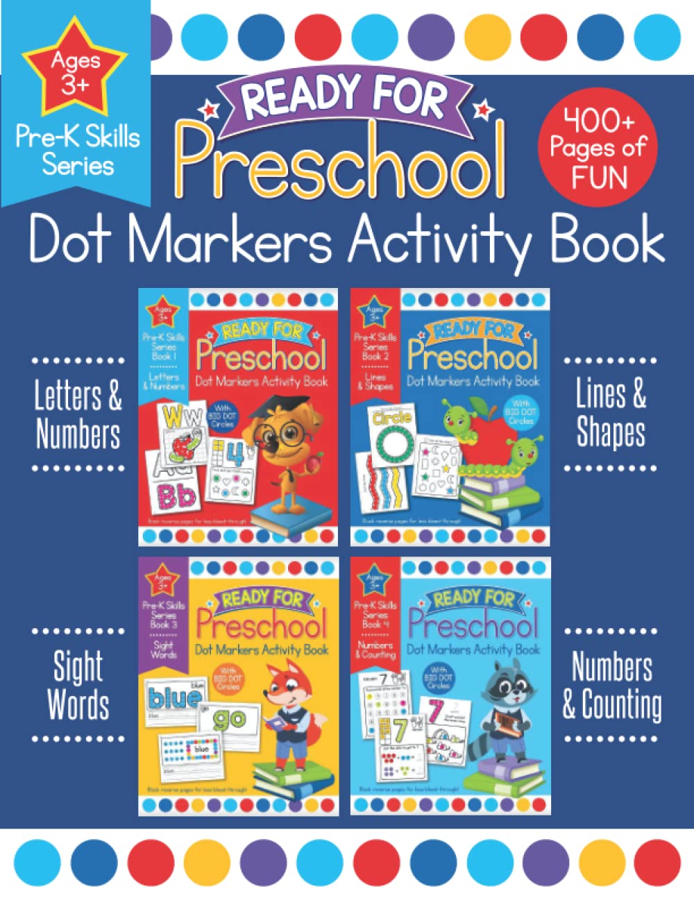 Ready for Preschool Dot Markers Activity Book: Pre-K Letters Numbers ...