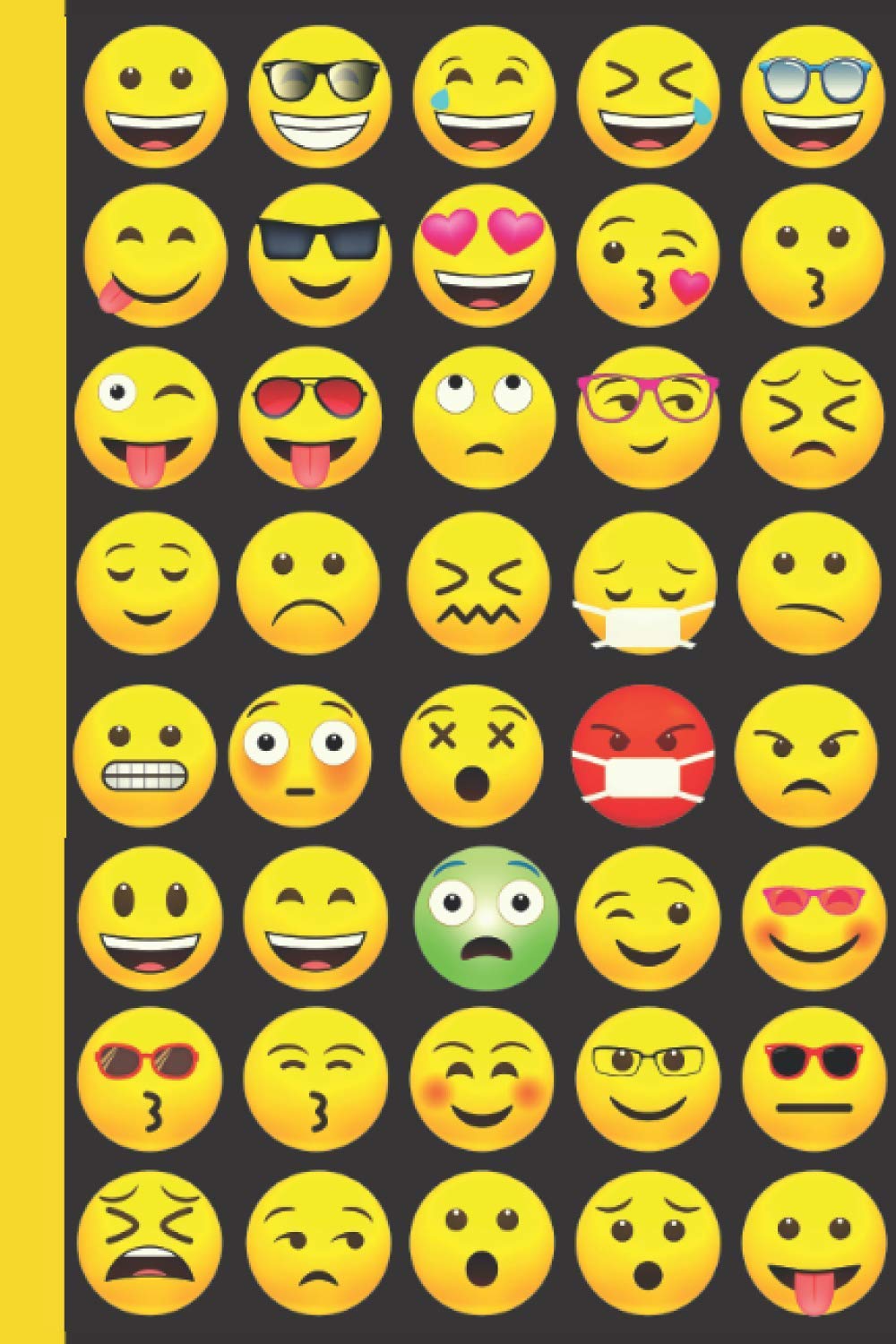 Cute Emojis Notebook: Emoticons fun smiley, sad, angry, and happy faces ...