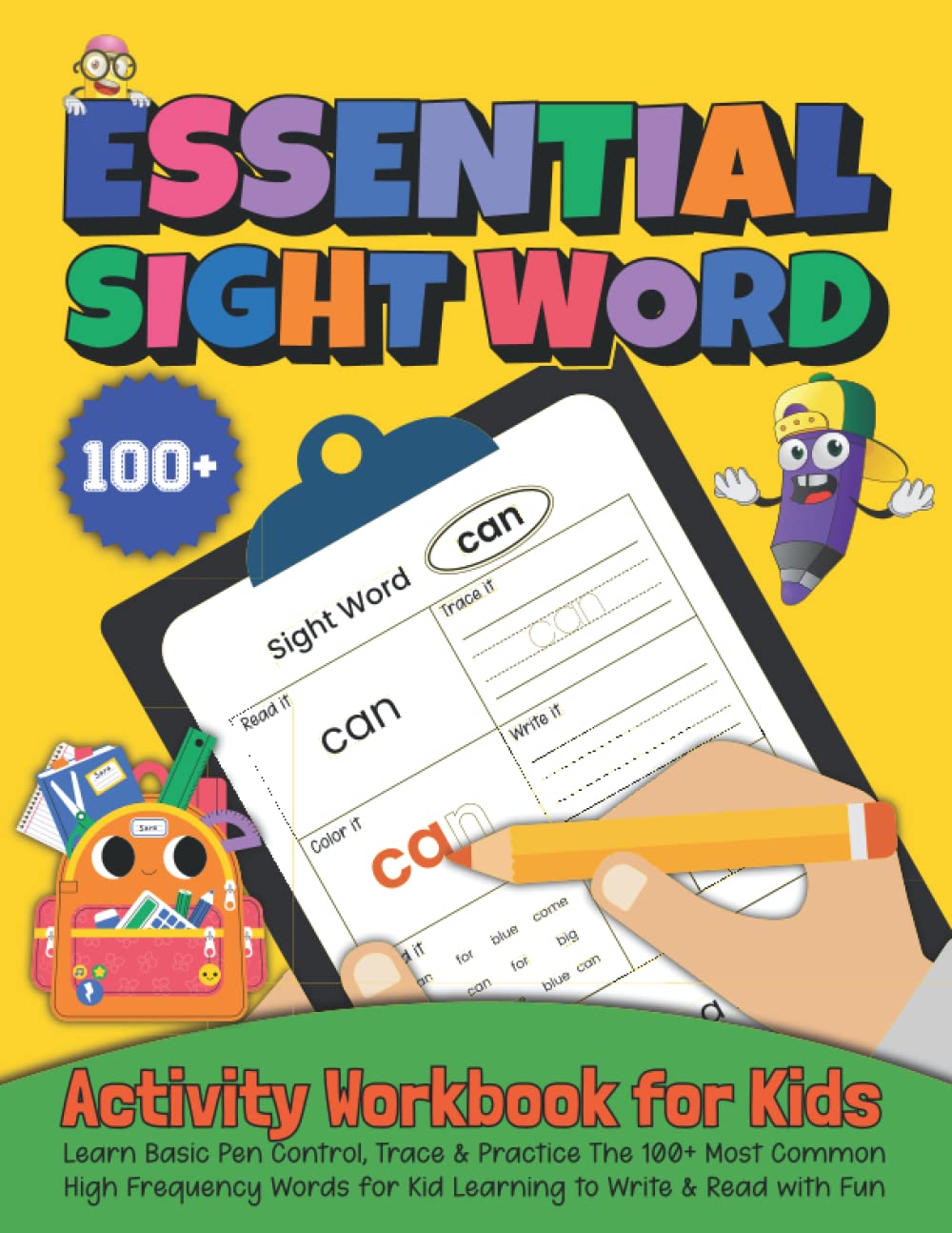 Essential Sight Word Activity Workbook for Kids: Activity Workbook to ...