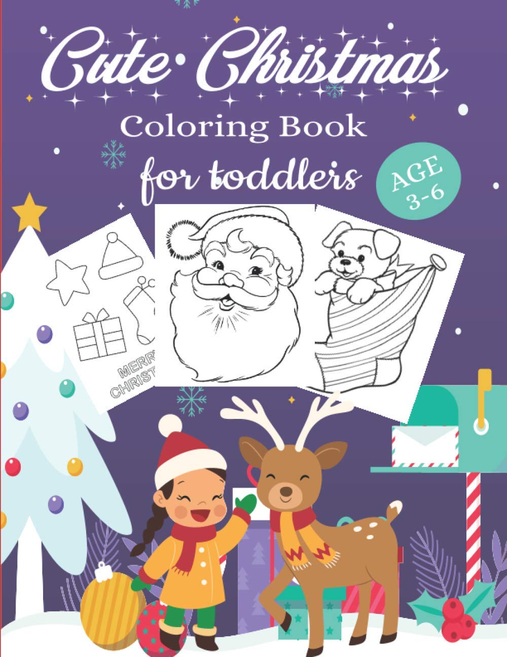 Cute Christmas Coloring Book for Toddlers: Children Activity Pages to ...